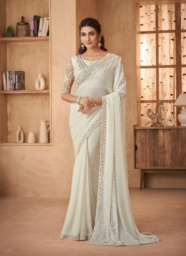 Pure White Sari – desiclosetsa